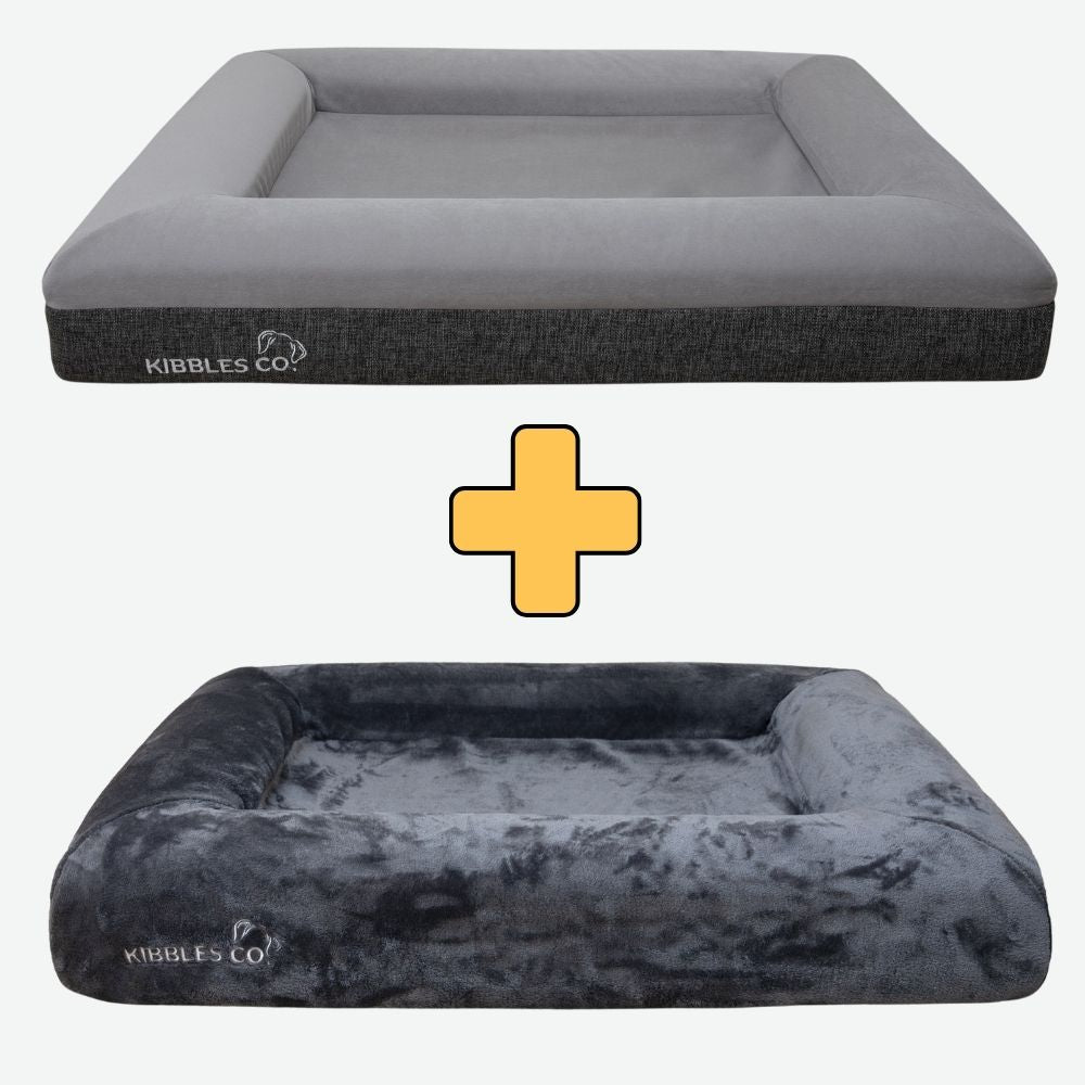 Premium Orthopedic Memory Foam Dog Bed + Soft Cover Set – Kibbles Co